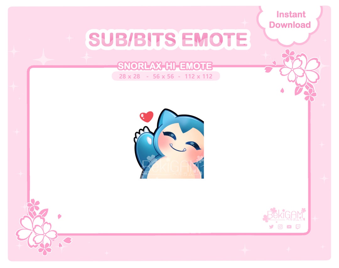 Snorlax Hi Emote Pokemon for Twitch / Discord / Streamer Emotes - Etsy