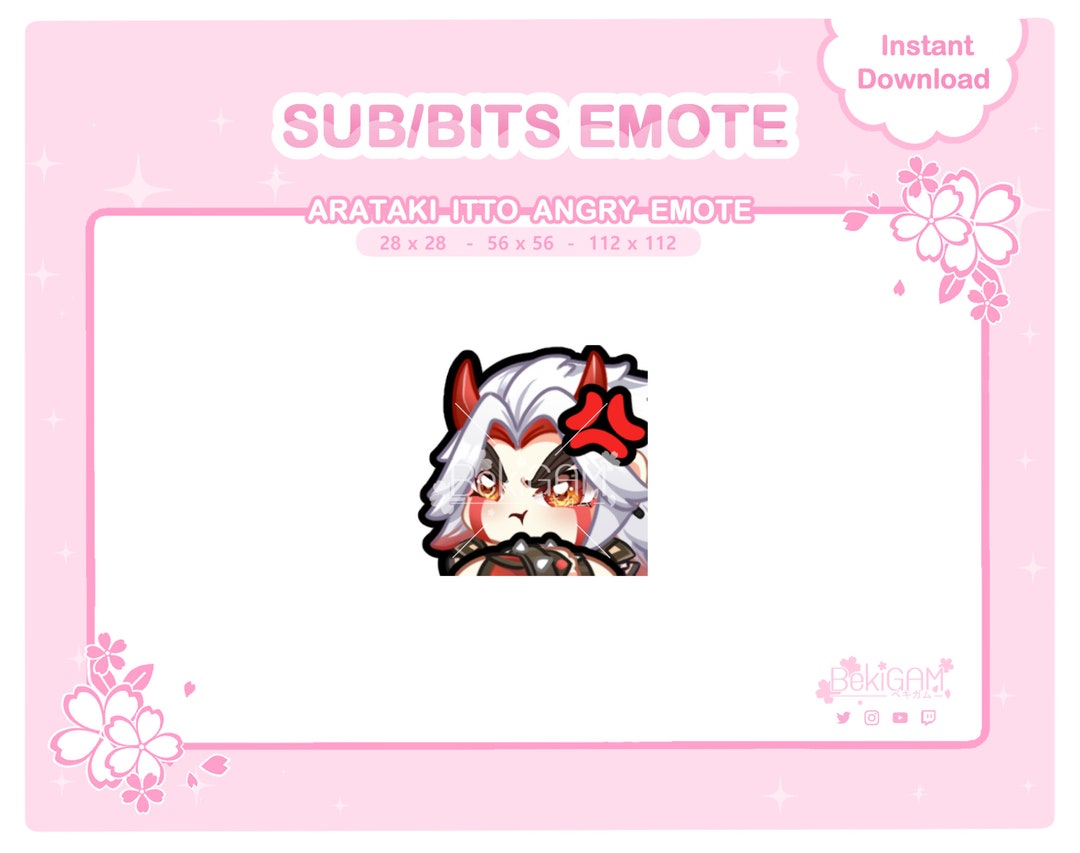 Arataki Itto Angry Emote Genshin Impact for Twitch / Discord / - Etsy