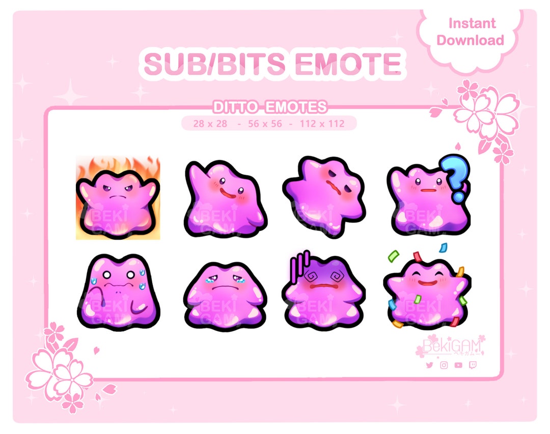 Ditto Pack Pokemon Emotes for Twitch / Discord / Streamer Emotes - Etsy