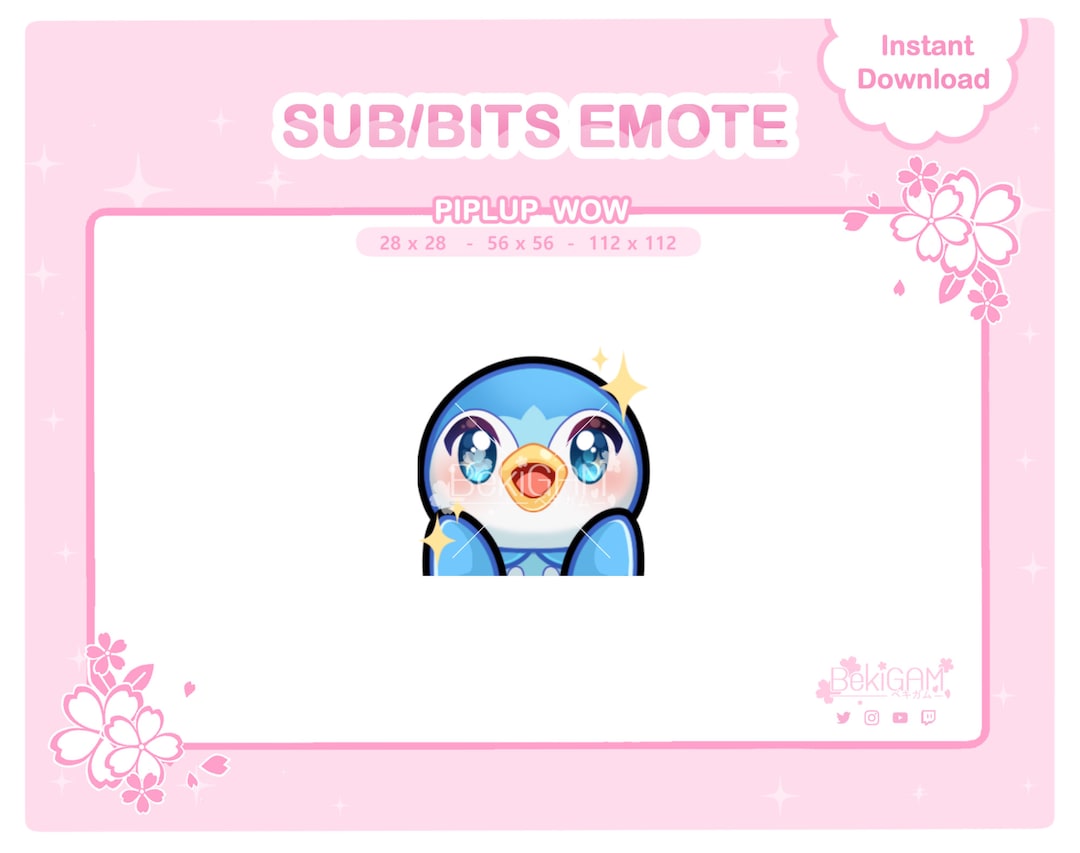 Piplup Wow Emote Pokemon for Twitch / Discord / Streamer Emotes - Etsy