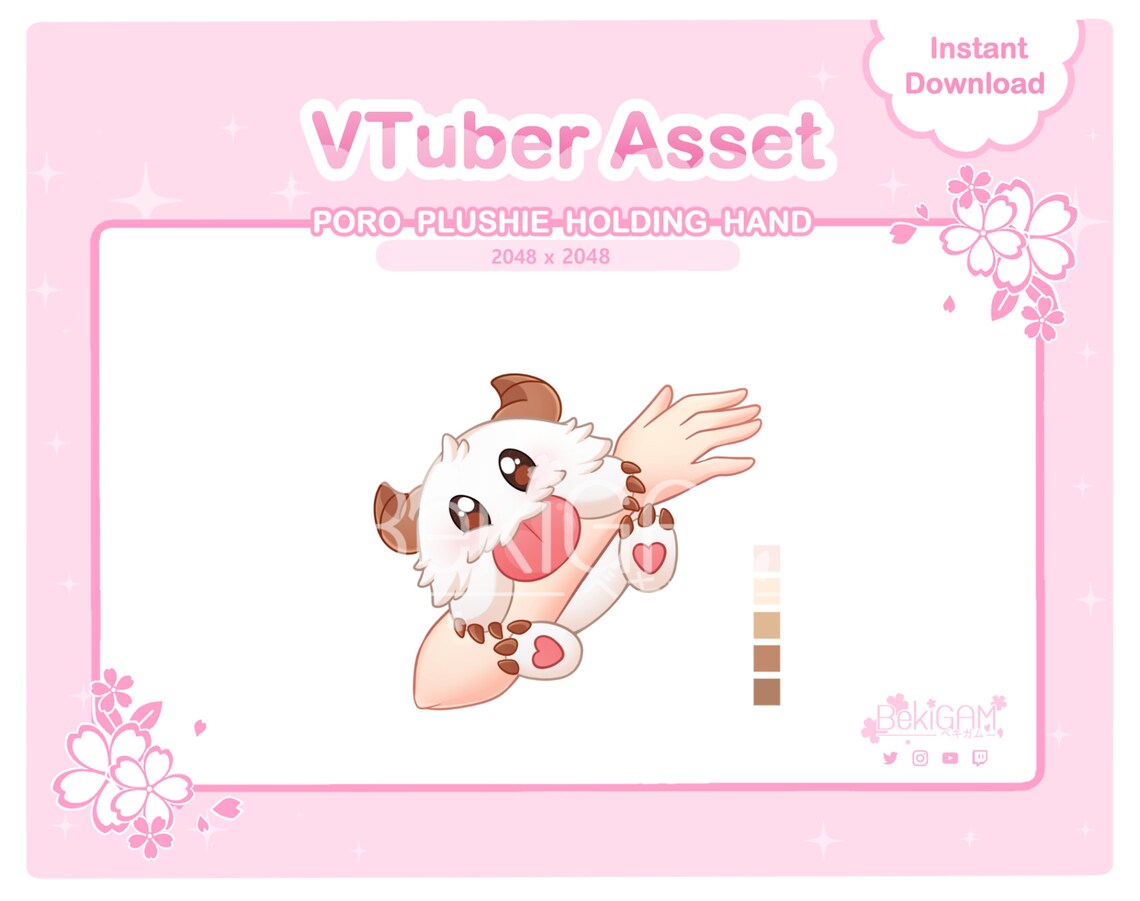 Vtuber Assets Poro Plushie Holding Hand Vtuber Plushie Cute Vtuber ...