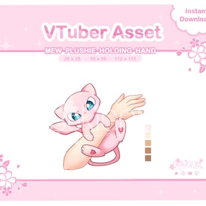 Vtuber Assets Mew Plushie Holding Hand Vtuber Plushie Cute Vtuber ...