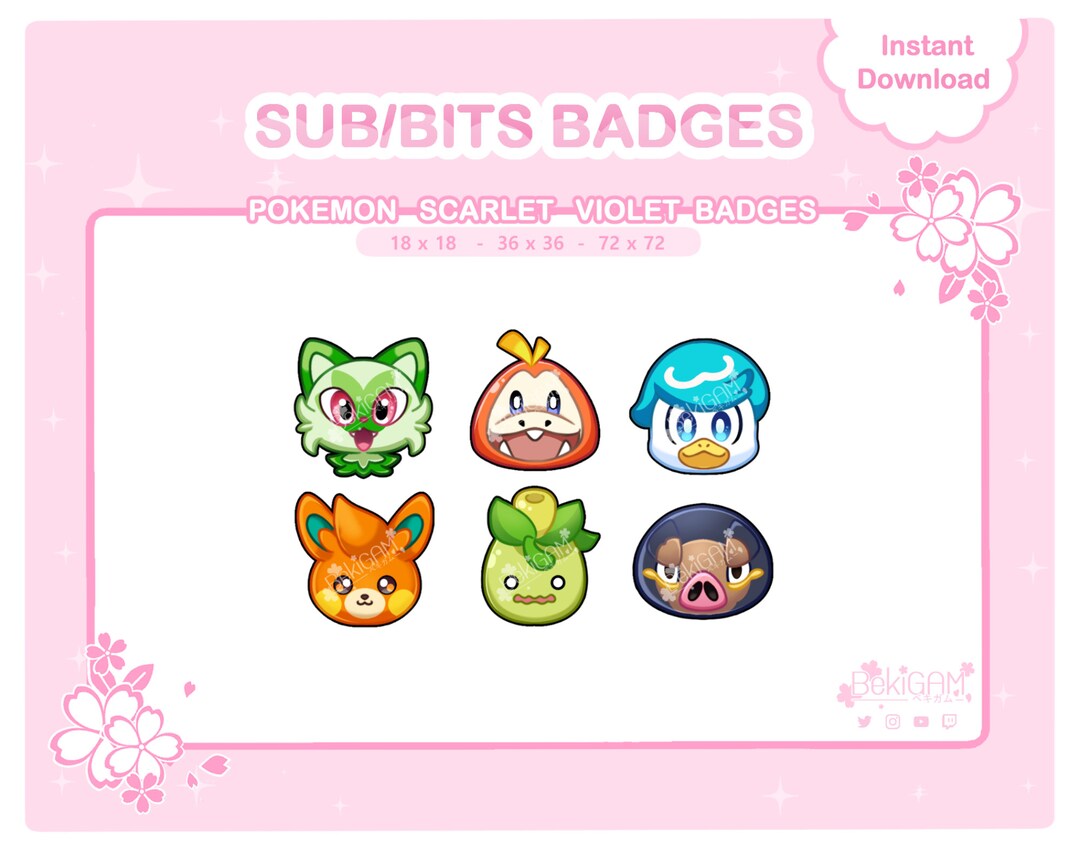 Pokemon Scarlet Violet Badges Twitch Sub Badges Sub/bits Badges Twitch ...