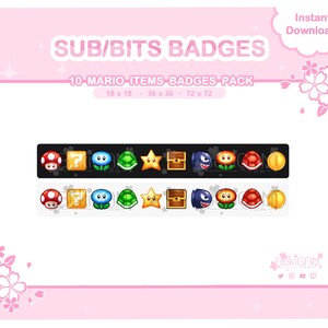 Mario Items Badges Set | Twitch Sub Badges | Sub/bit Badges | Twitch ...