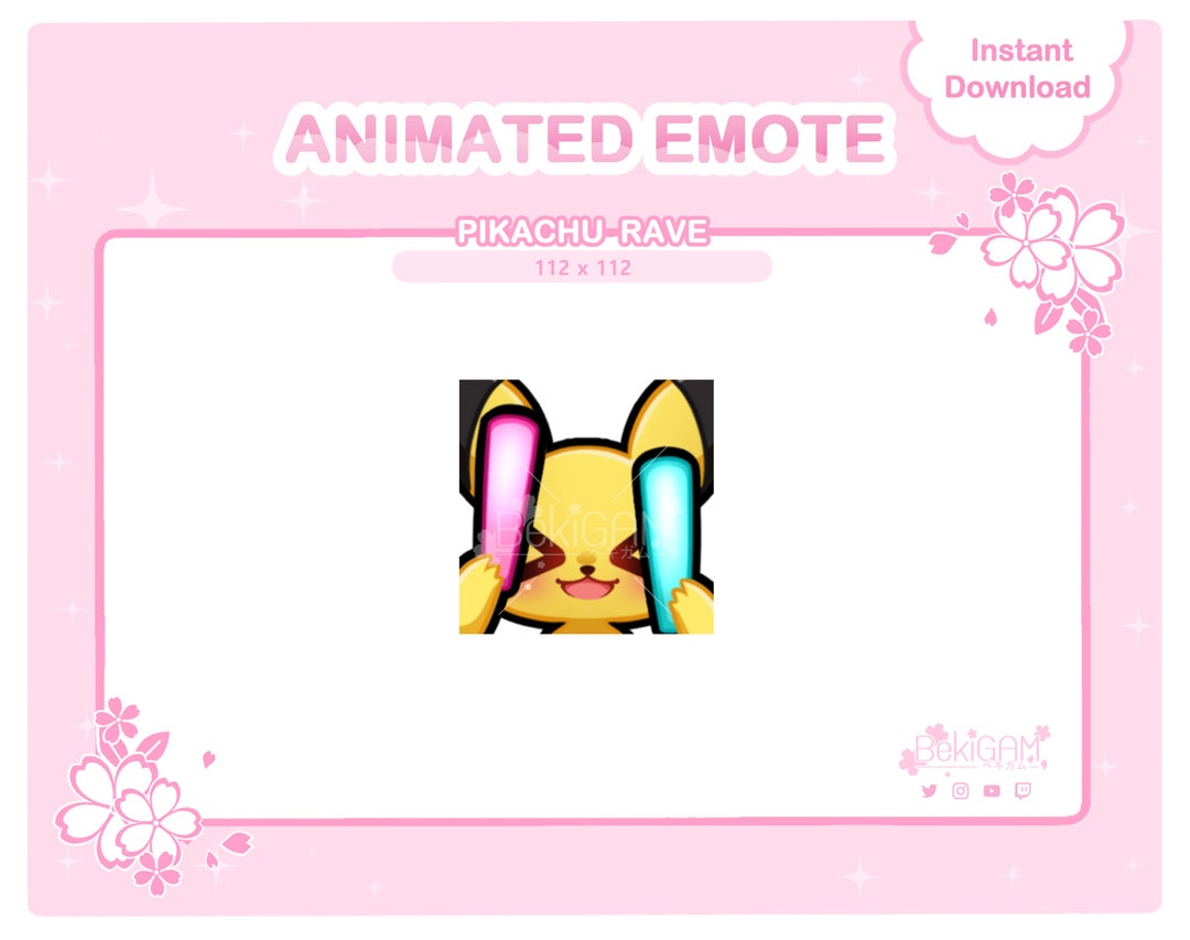 Animated Pikachu Rave Emote Pokemon Twitch Animated Emote - Etsy UK