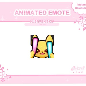 Animated Pikachu Rave Emote Pokemon Twitch Animated Emote - Etsy