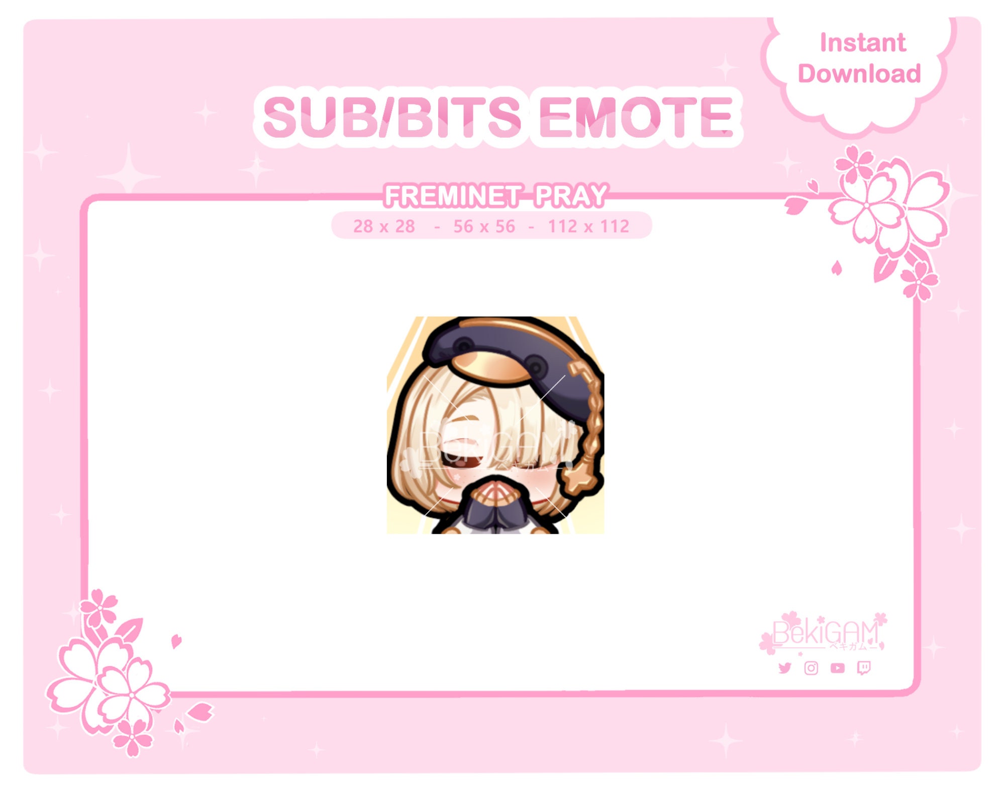 Freminet Pray Emote Genshin Impact for Twitch / Discord / - Etsy