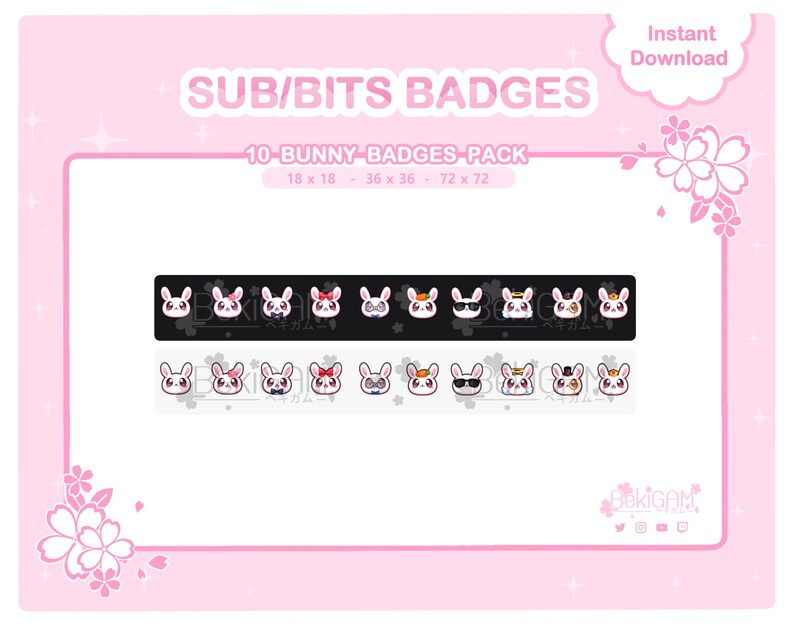 Bunny Badges Pack for Twitch | Twitch | Youtube | Discord | Twitch Sub ...