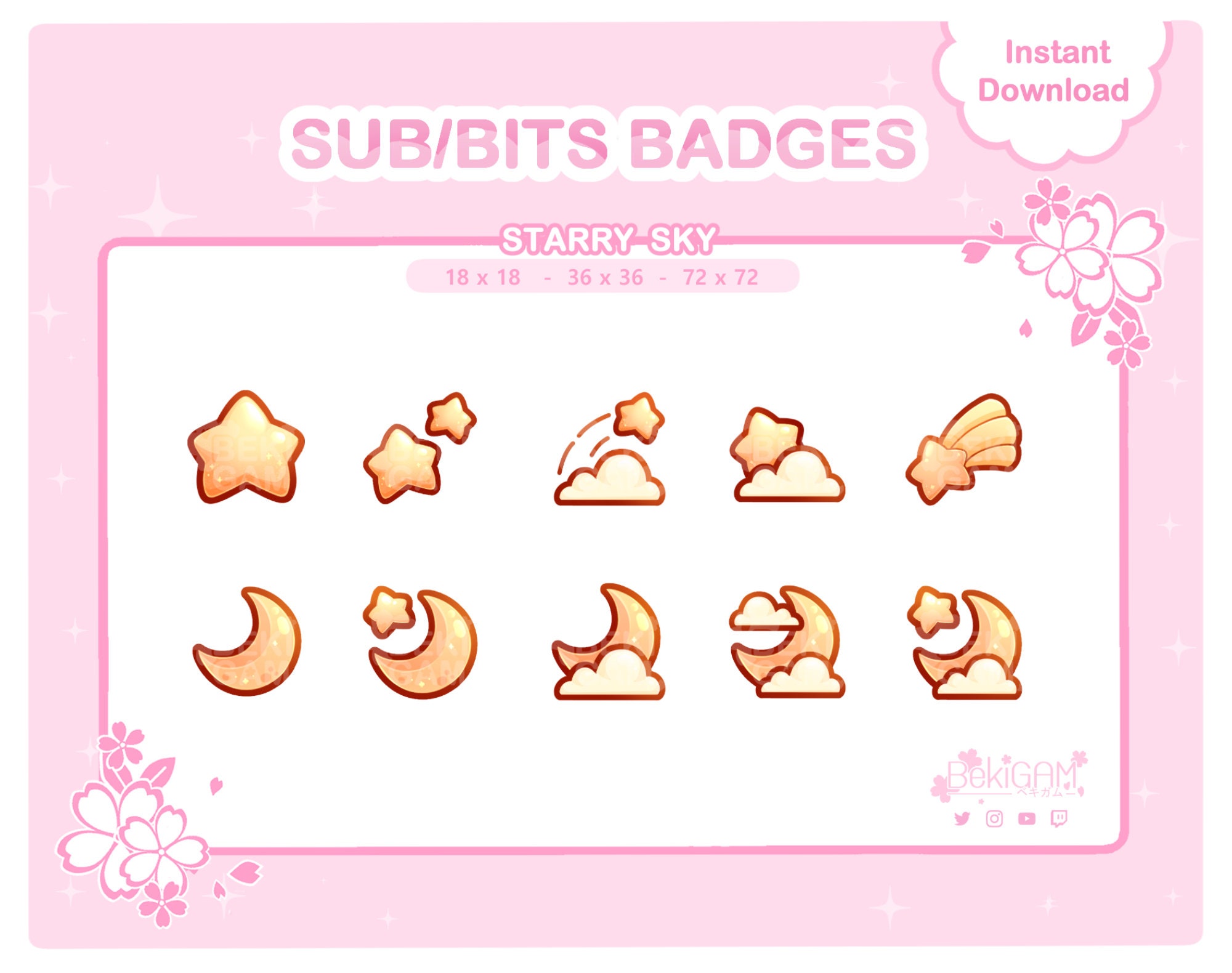 Starry Sky Badges Pack for Twitch Twitch Youtube Discord Twitch Sub ...