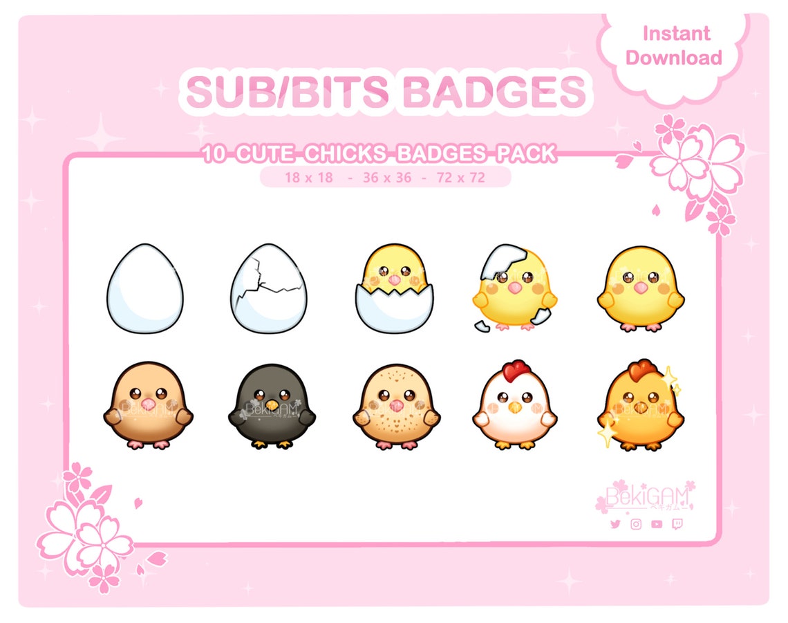 Chick Timelapse Sub Badges Pack for Twitch Twitch Youtube Discord ...