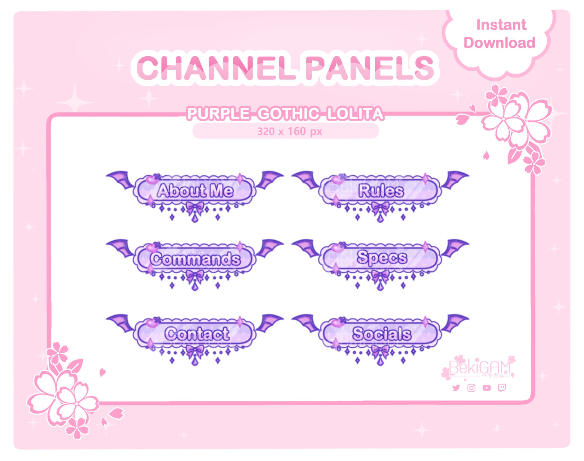12 Purple Gothic Lolita Panels / Girly Panels / Shrink Purple Panel ...