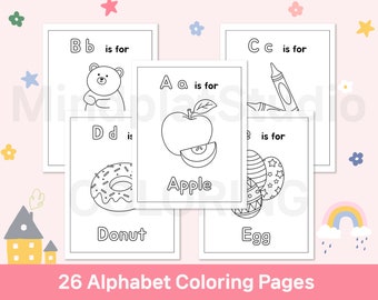 Printable Alphabet Coloring Pages Worksheets 26 Pages Preschool ...