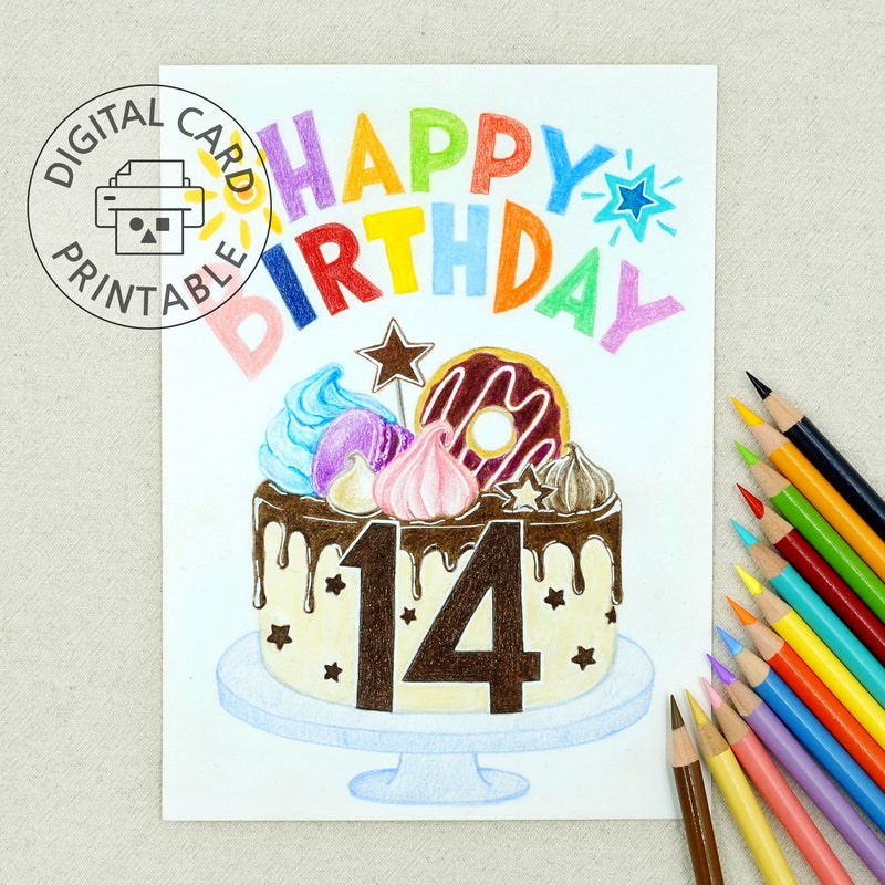 14th Birthday Cake - Etsy