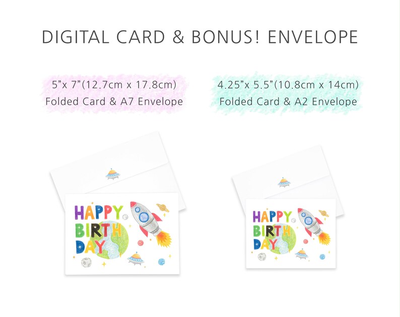 Printable Space Birthday Card Envelope Template Galaxy - Etsy