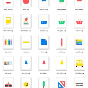 School Icon SET SVG. Back to School. Kids School Supply. Study Icon. - Etsy