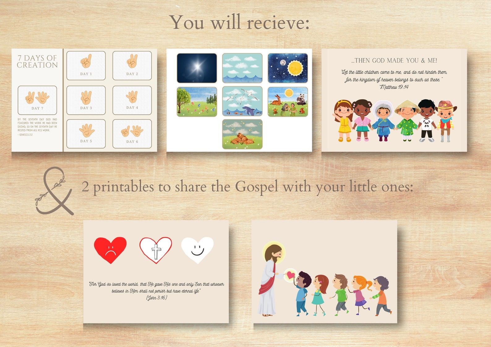 Sunday School Printable Creation Pre-k Busy Book Montessori Christian ...