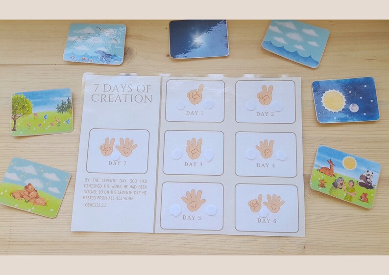 Sunday School Printable Creation Pre-k Busy Book Montessori Christian ...