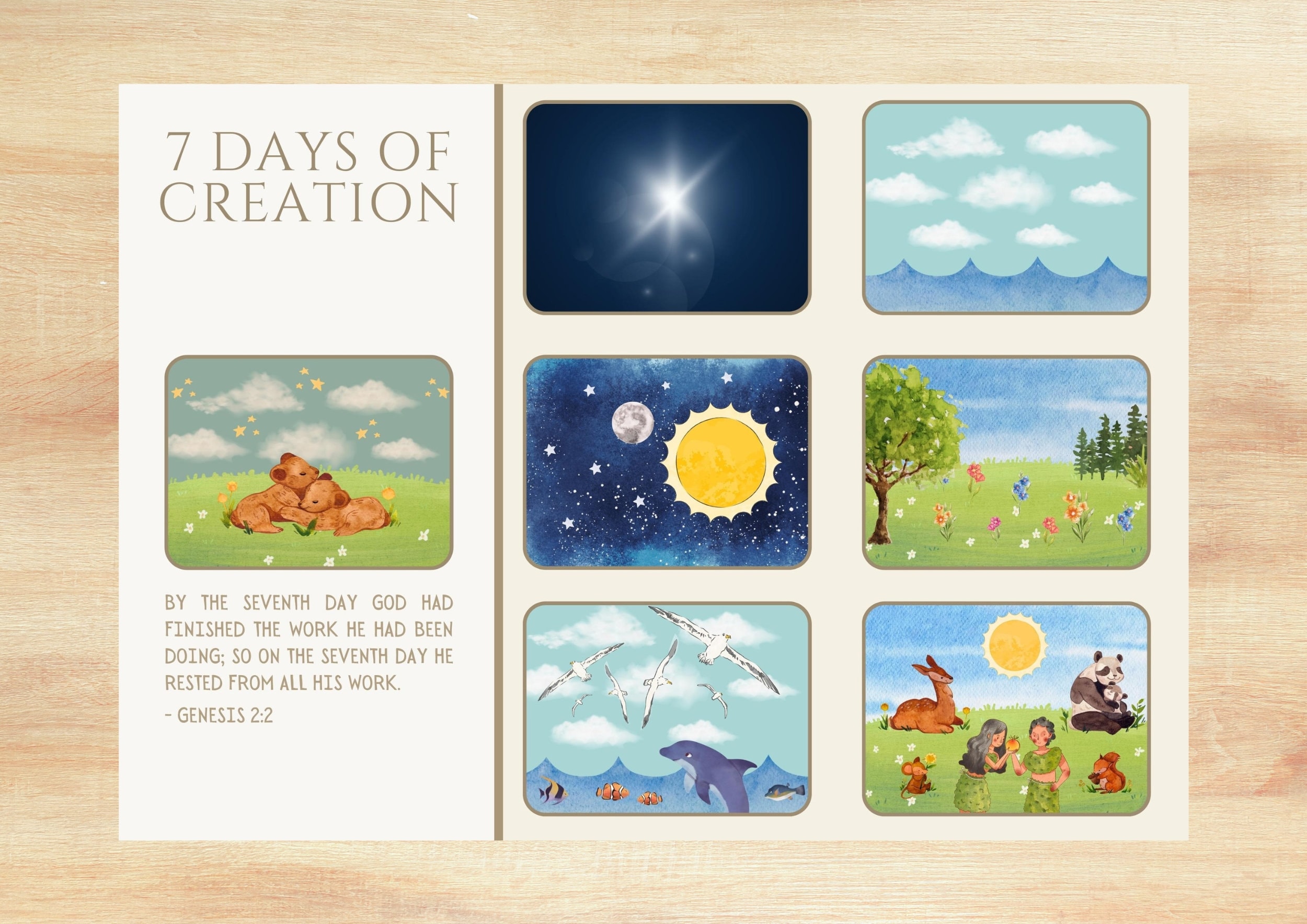Sunday School Printable Creation Pre-k Busy Book Montessori Christian ...
