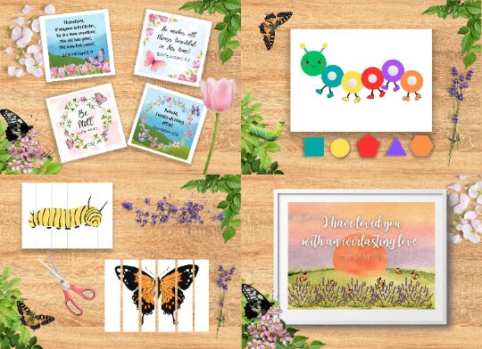 Montessori Butterfly Unit Study Busy Book Toddler Nature Activity Cards ...