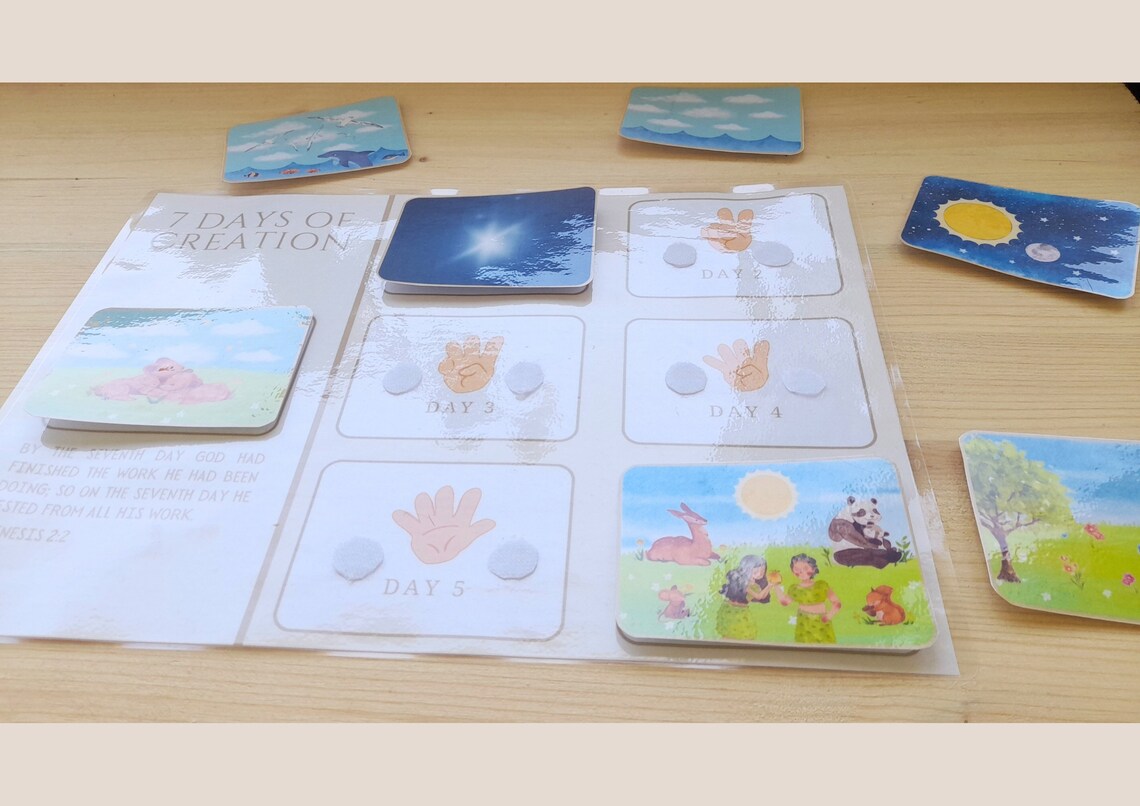 Sunday School Printable Creation Pre-k Busy Book Montessori Christian ...