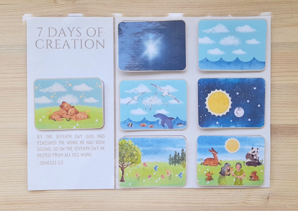 Sunday School Printable Creation Pre-k Busy Book Montessori Christian ...