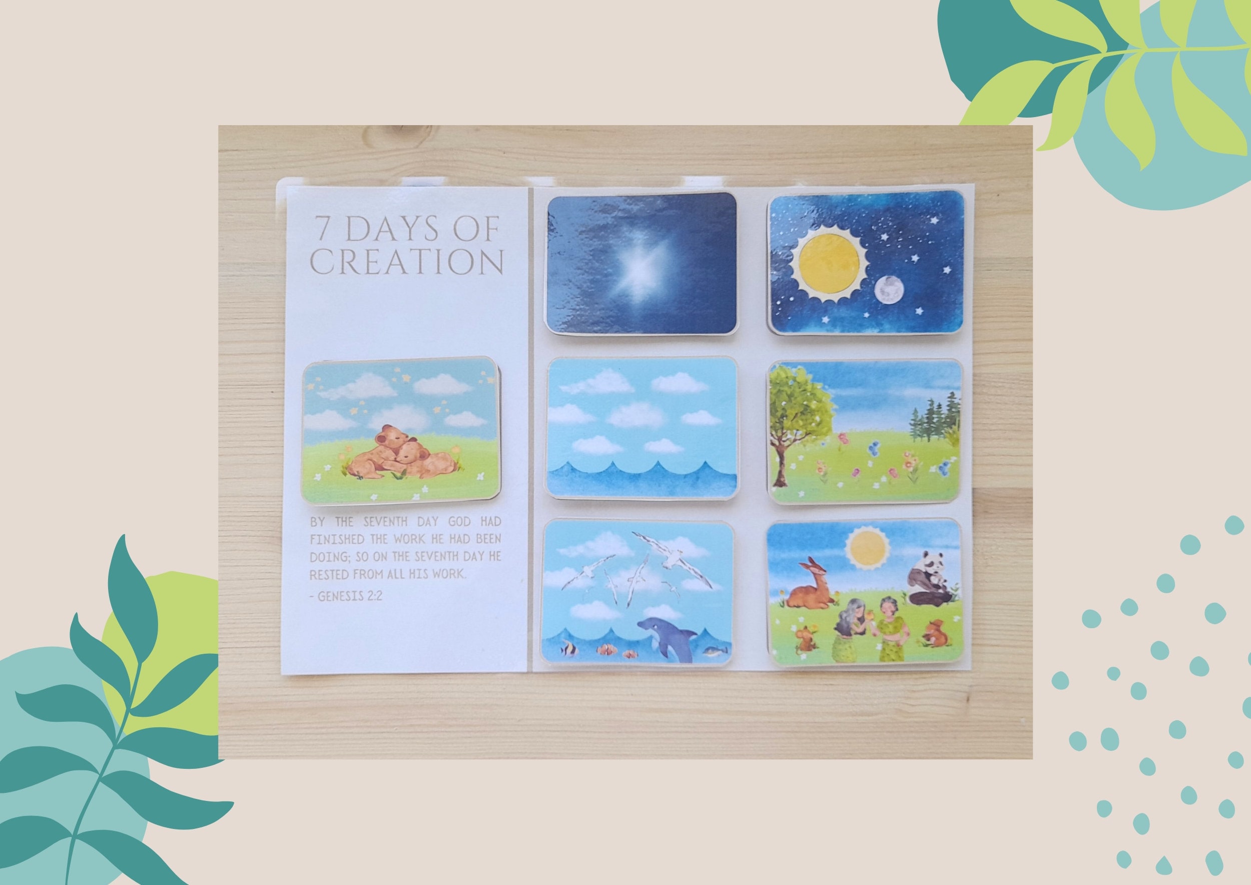 Sunday School Printable Creation Pre-k Busy Book Montessori Christian ...