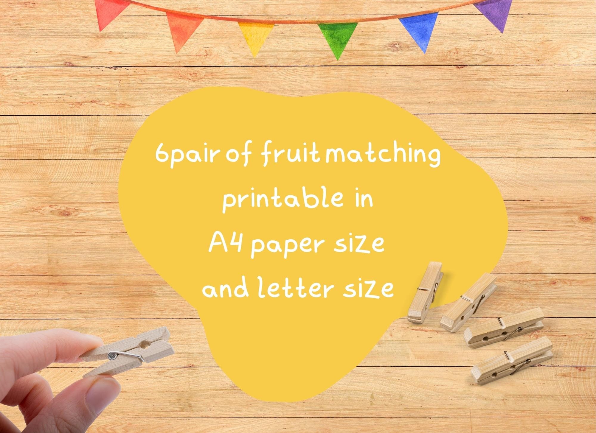 Montessori Printable Fruit Shadow Matching Toddler Cards Color Matching ...