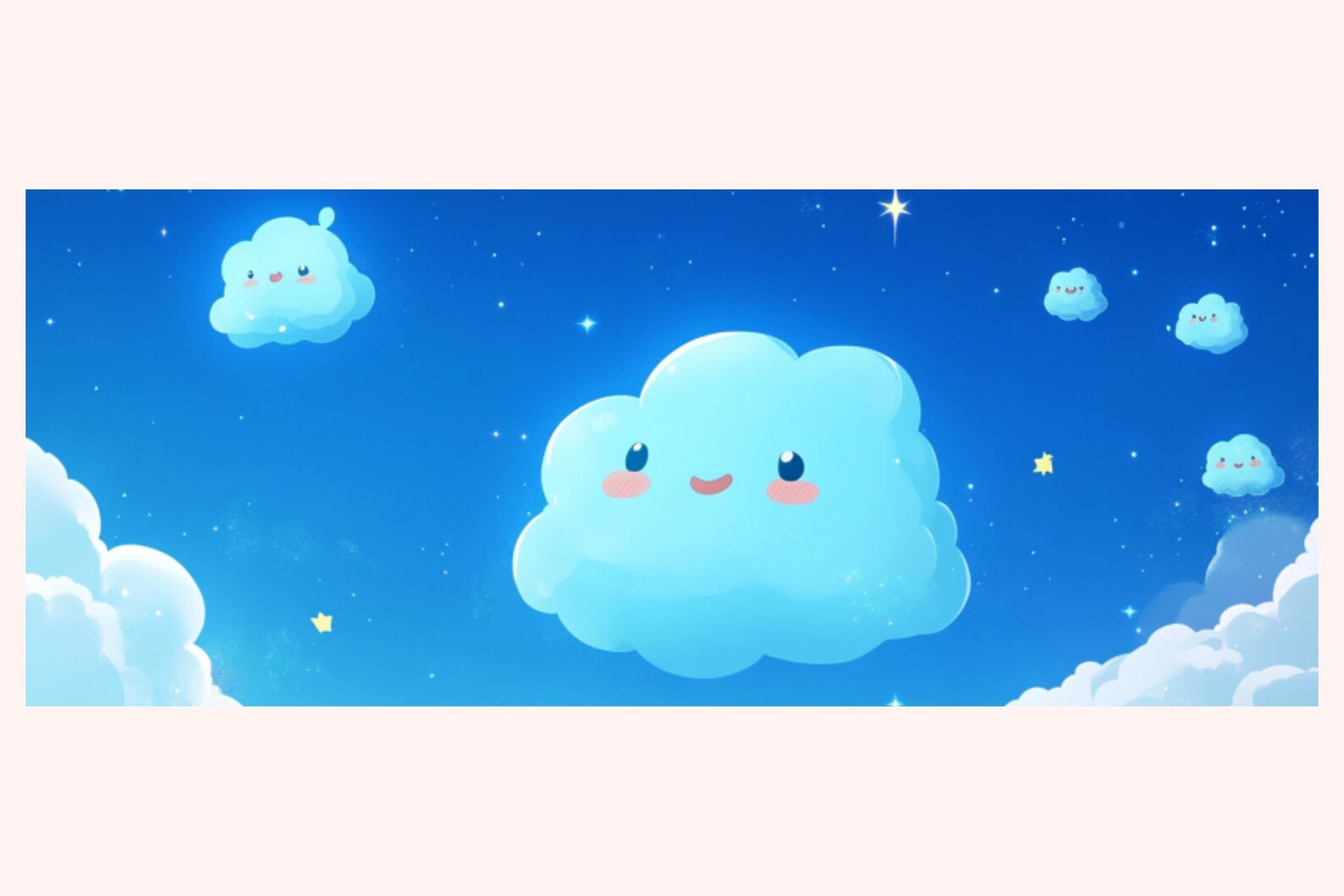 Twitch Banner| Twitch Background| Blue Clouds in Clear Sky| Multicolor ...