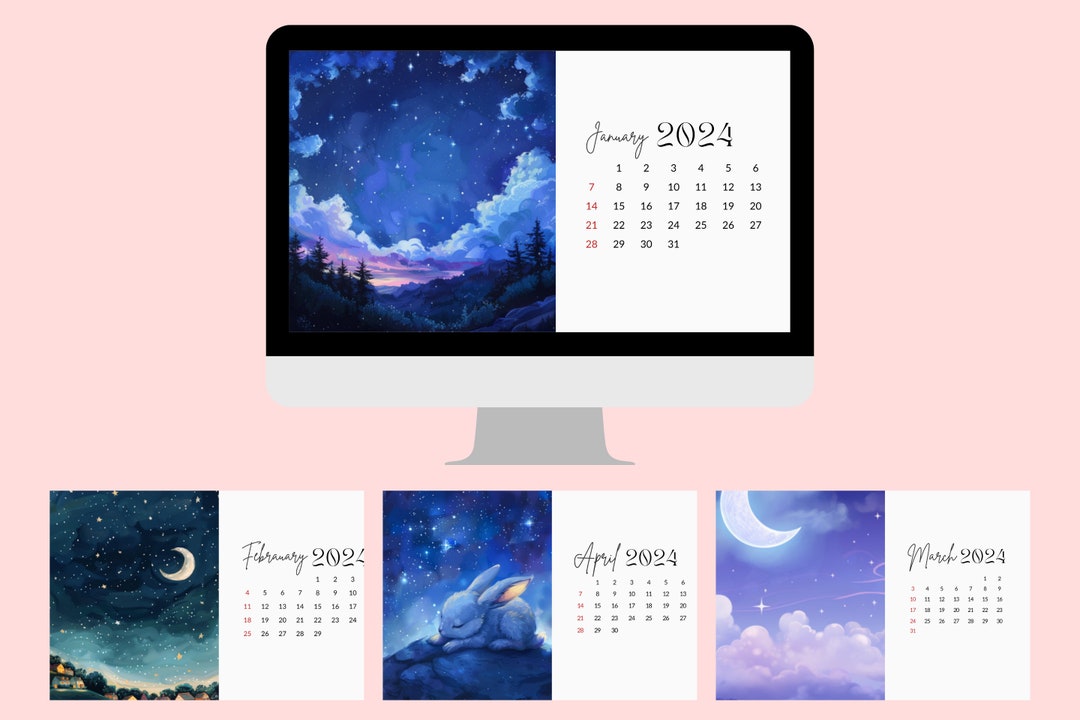 Desktop Wallpaper Calendar Galaxy Night Sky Background Computer ...