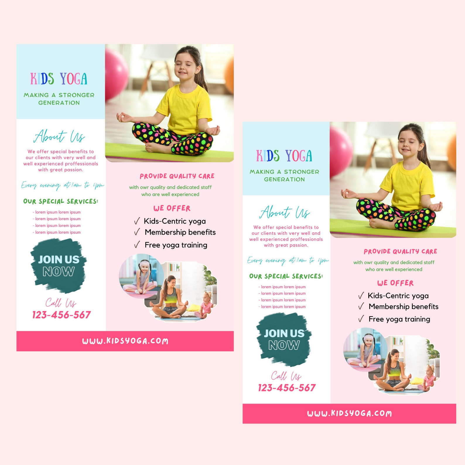 Kids Yoga Flyer| Canva| Diy|template| Canva| Instant Download| Digital ...