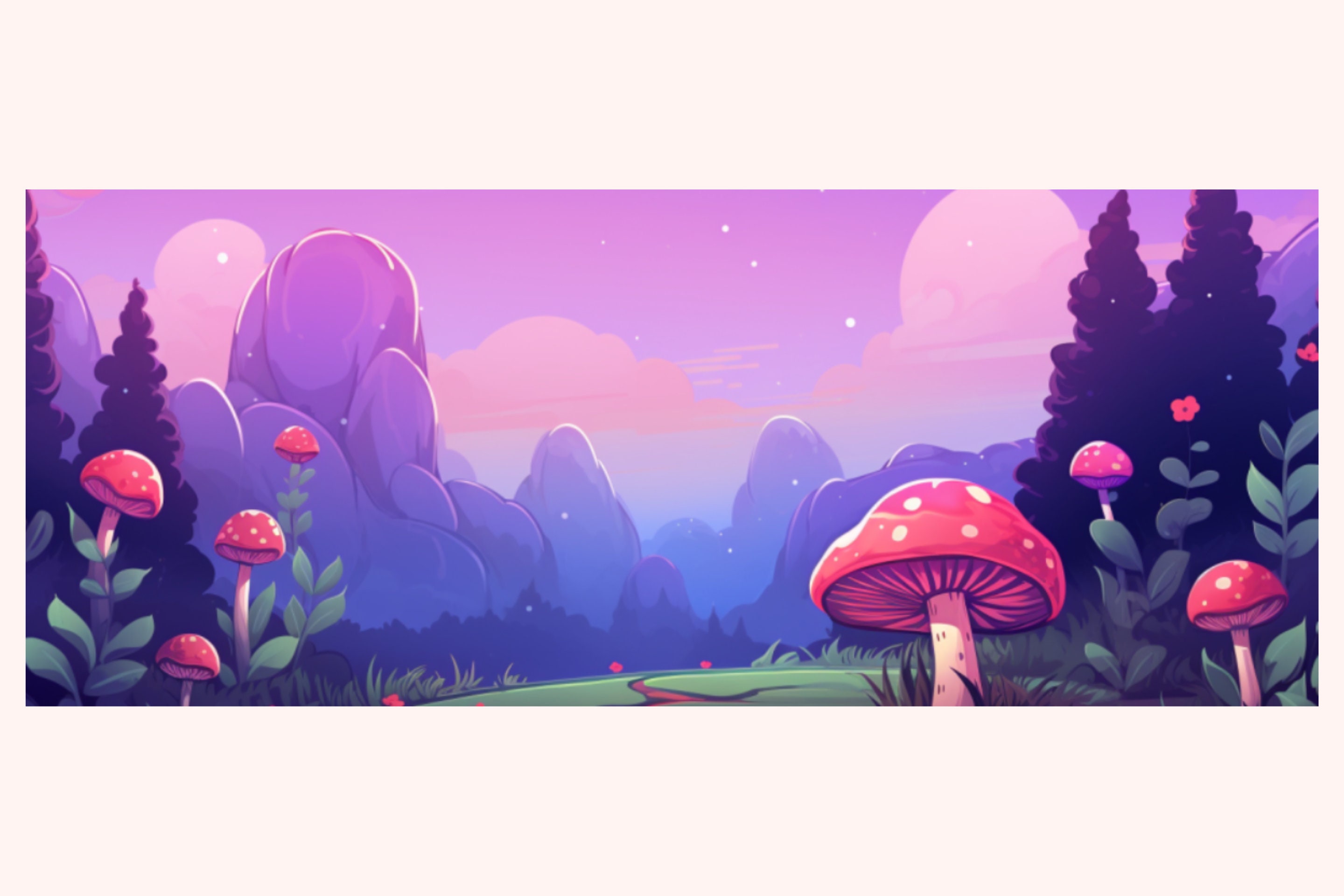 Mushroom Twitch Banner| Twitch Background| | Twitch Profile ...