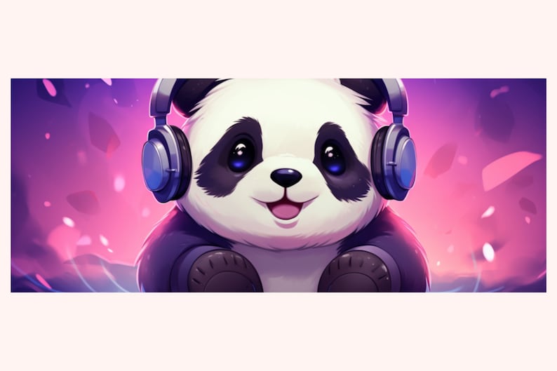 Twitch Banner| Panda Drinking Juice | Listening to Music| Twitch ...