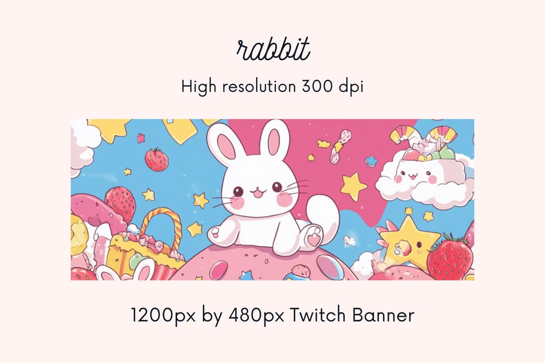 Rabbit Twitch Banner| Twitch Background| Night Sky Twitch Background ...