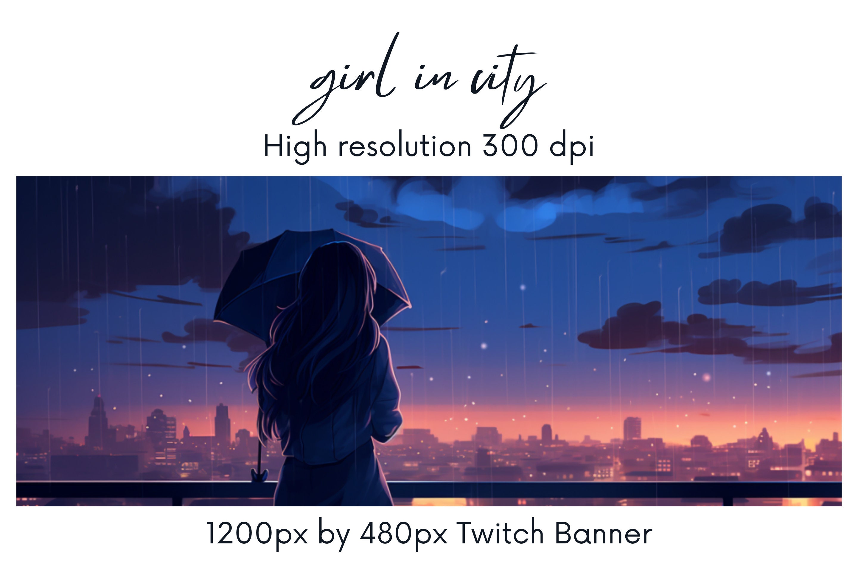 Girl in the City Cute Twitch Banner Twitch Background Twitch Profile ...
