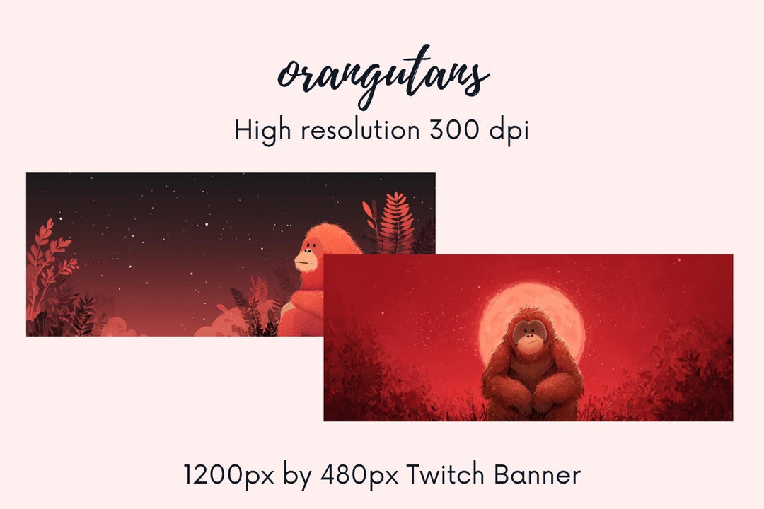 Orangutan Twitch Banner| Twitch Background| | Twitch Profile ...
