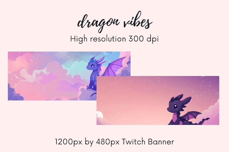Dragon Twitch Banner| Twitch Background| Multicolor Gradient| Cute ...