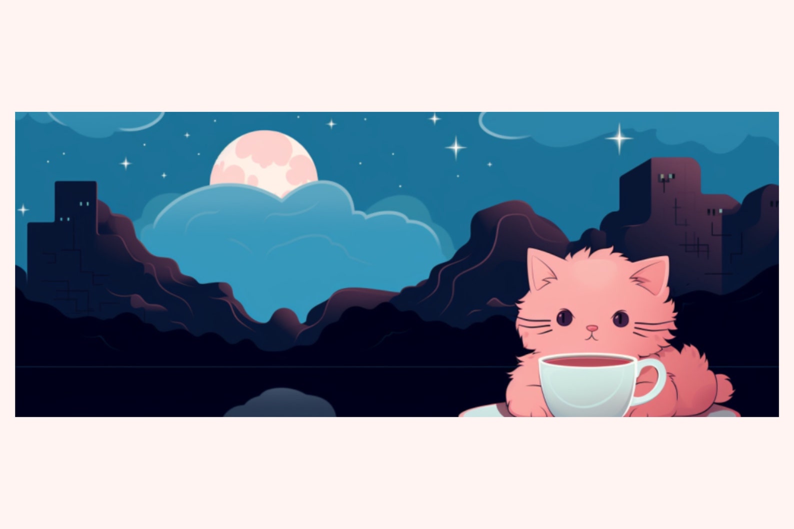 Cat Twitch Banner Seamless Hearts twitch Background Twitch Banner ...