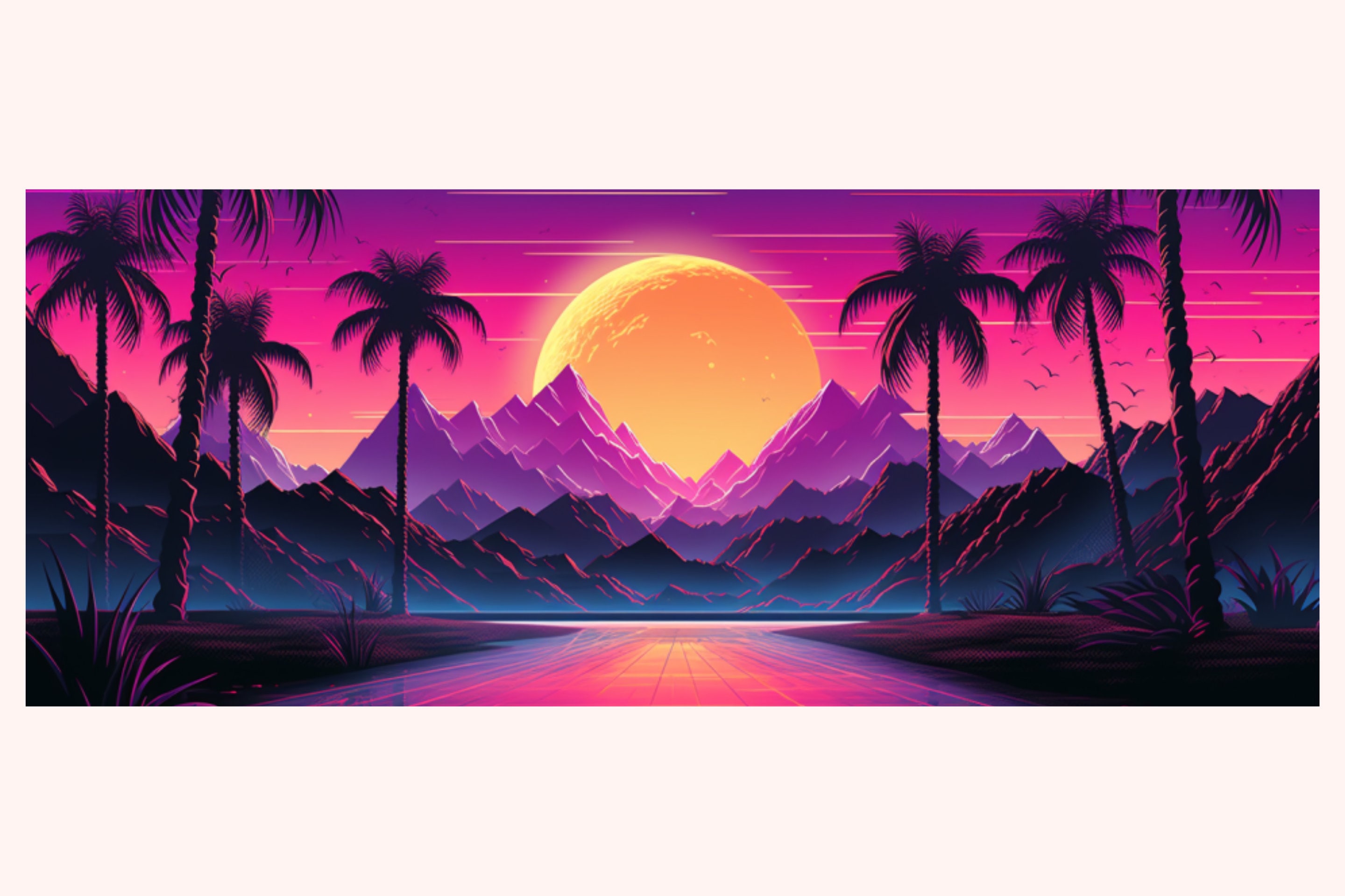 Neon Twitch Banner Landscape Night Sky Twitch Background - Etsy