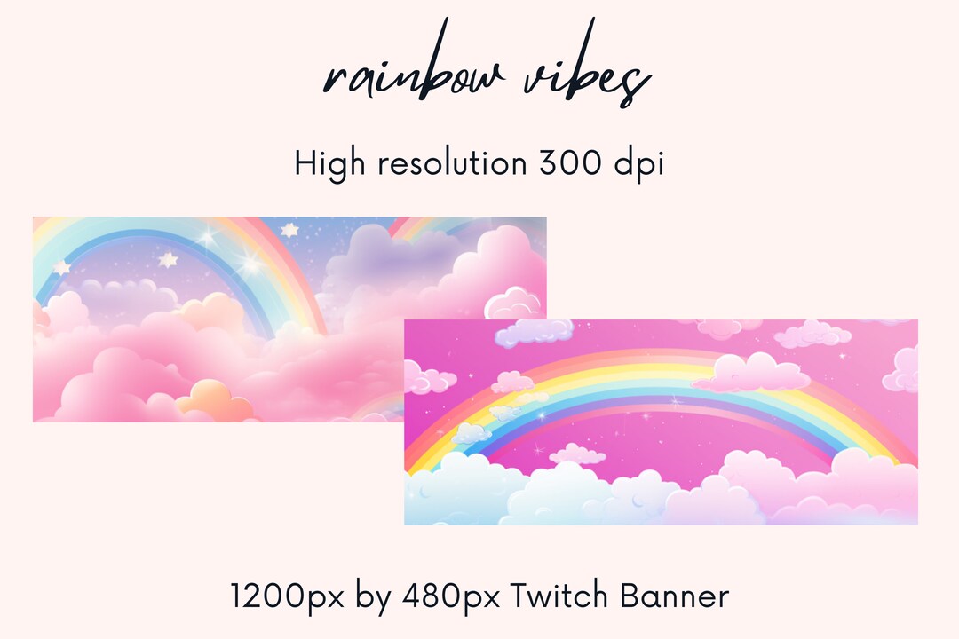 Rainbow Twitch Banner| Twitch Background| Twitch Profile |pink View ...