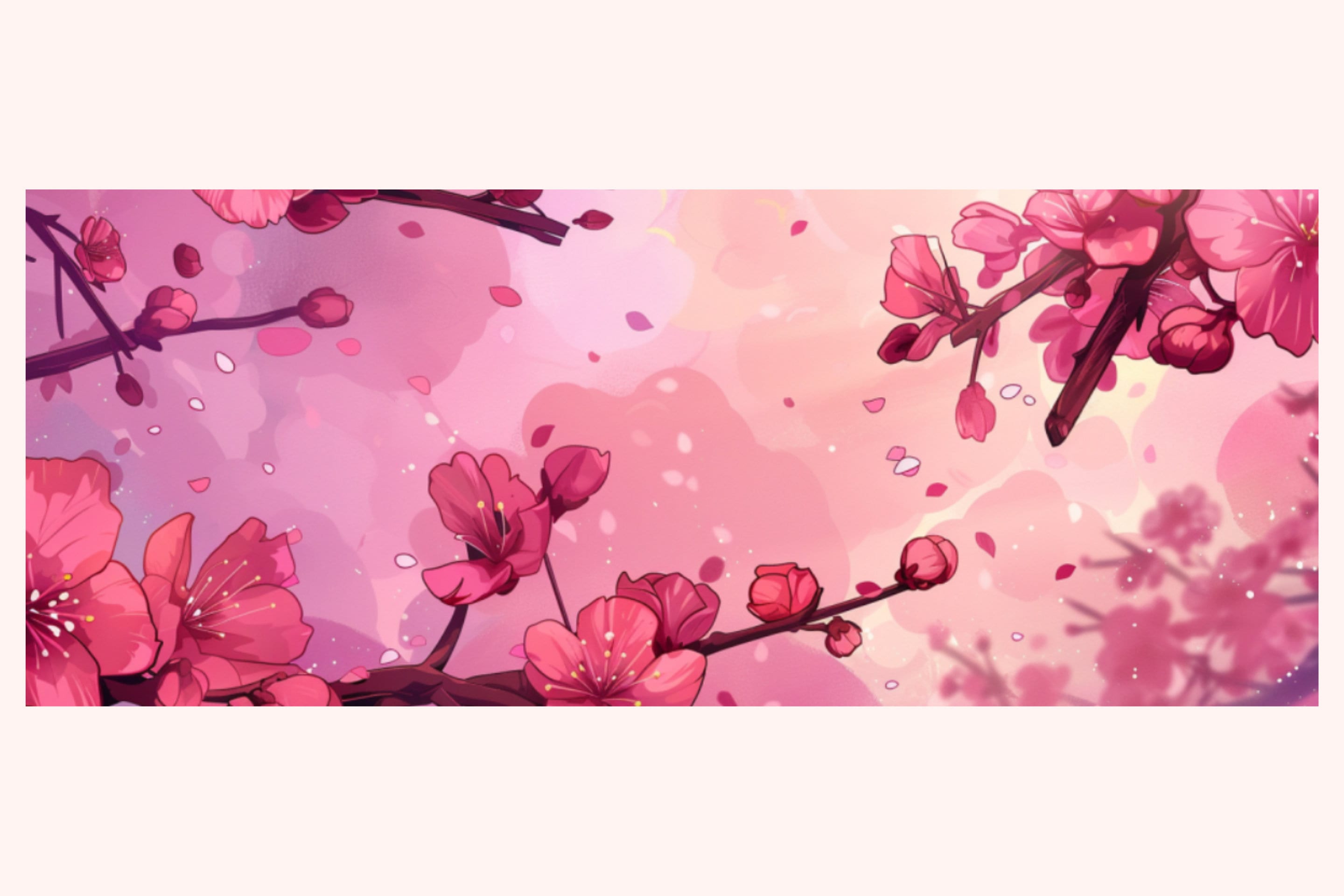 Sakura Cherry Blossom Twitch Banner|twitch Background| Cute Twitch ...