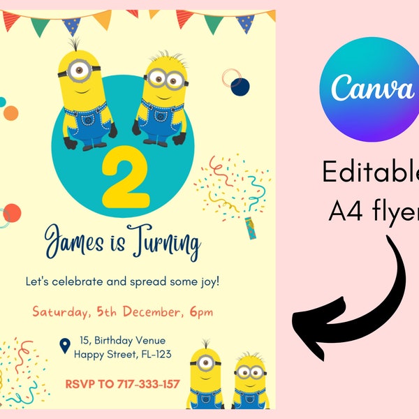Canva Minion Template - Etsy