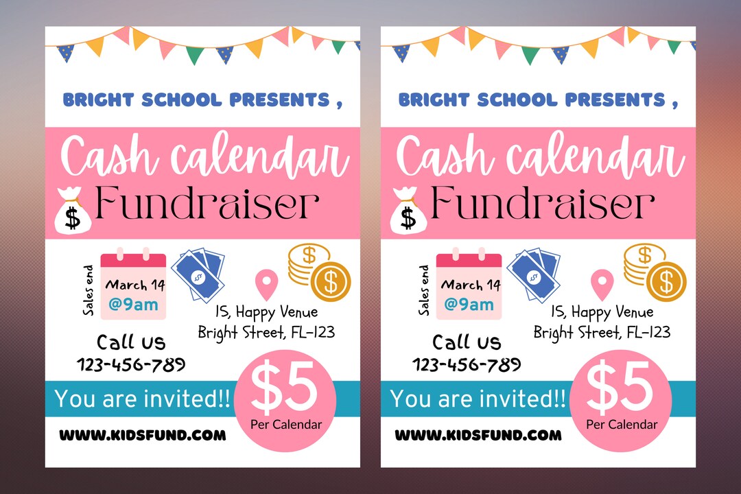 Kids Flyer Cash Calendar Fundraiser Flyer L 5 by 7 Canvakids Flyer ...