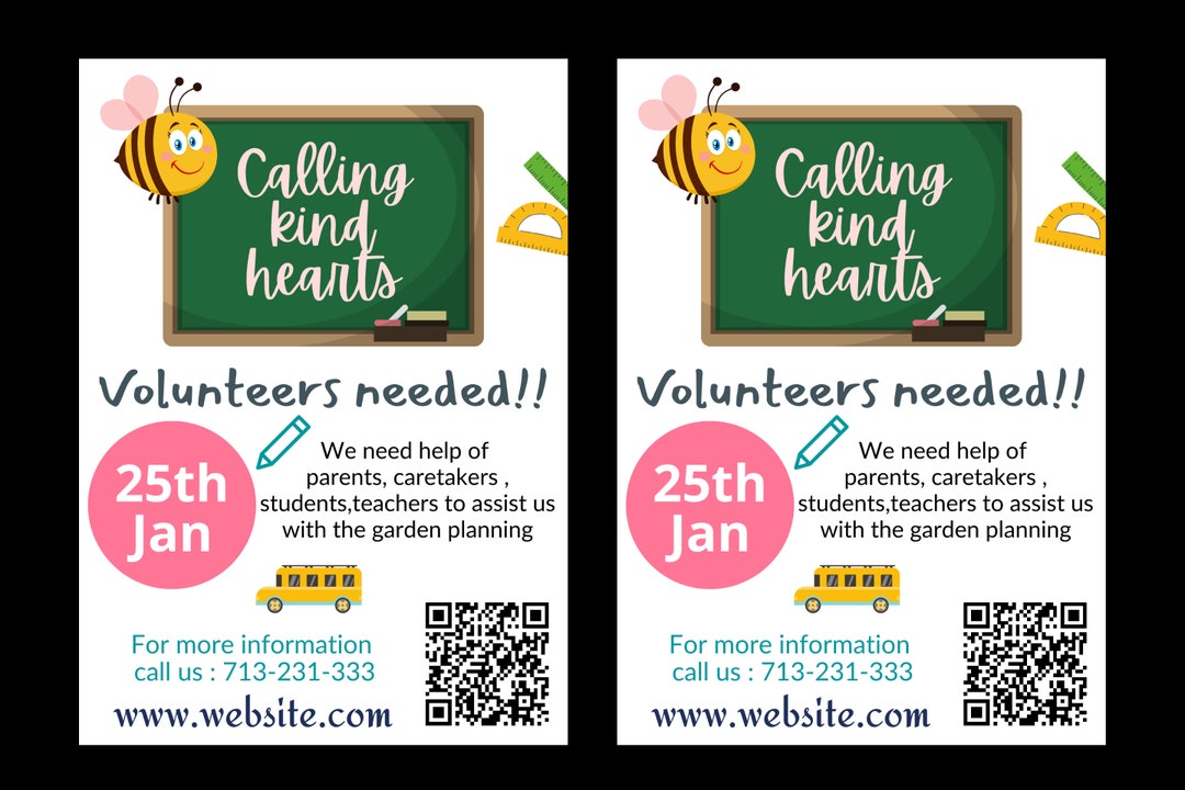 Volunteer Needed Flyer | School Flyer | Handout| Pta Pto Event ...