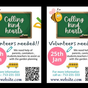 Volunteer Needed Flyer School Flyer Handout Pta Pto Event - Etsy Australia