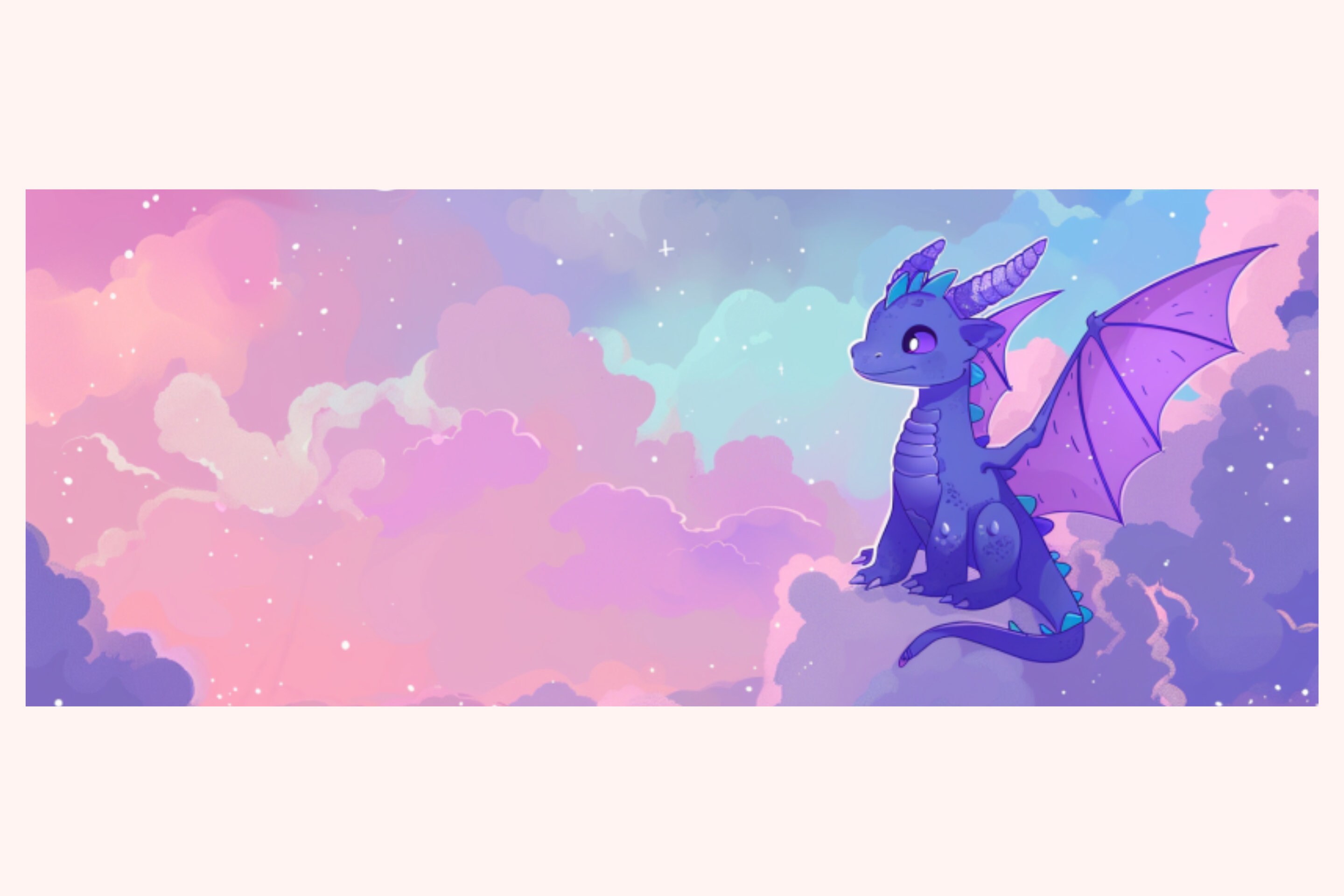 Dragon Twitch Banner| Twitch Background| Multicolor Gradient| Cute ...