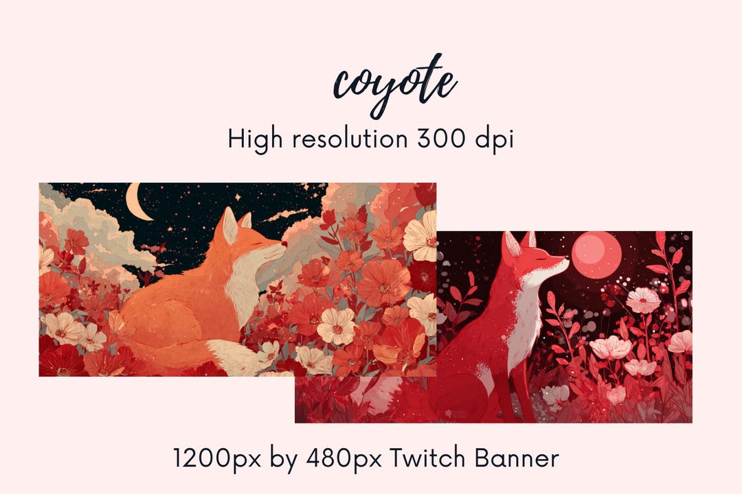 Coyote Twitch Banner| Twitch Background| | Twitch Profile ...