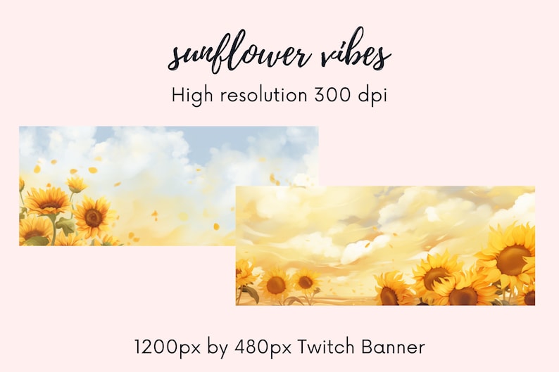 2 Sunflower Twitch Banner| Twitch Background| | Twitch Profile |plant ...