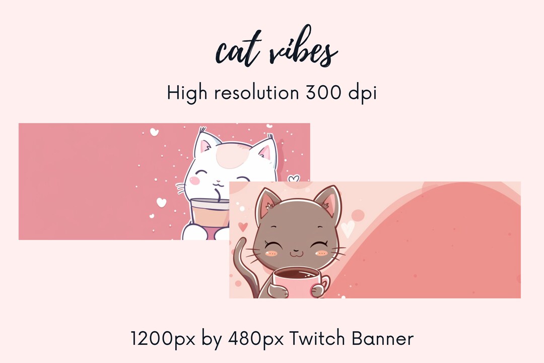 Cat Drinking Coffee | Cute Twitch Banner Background| | Twitch Profile ...