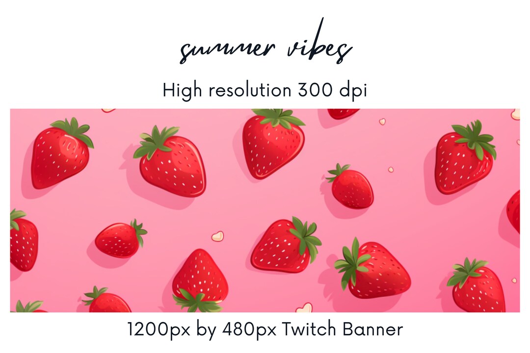 Strawberry Twitch Banner| Twitch Background| | Twitch Profile ...