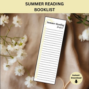 Summer Reading Booklist | Printable Bookmark Reading Tracker | Reading ...